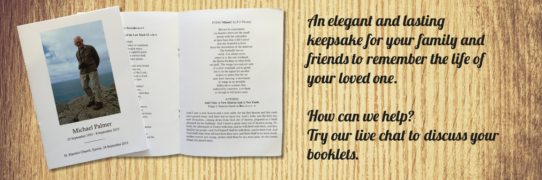 Order of Service and Tribute Booklet Printing for Funeral Services